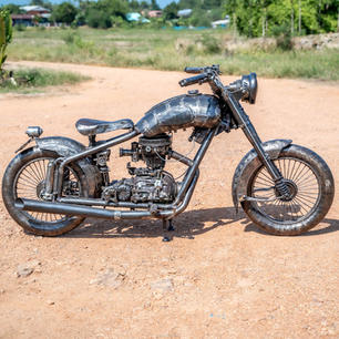 Bike metal art sculpture - stunning motorycycle made from scrap metal ...