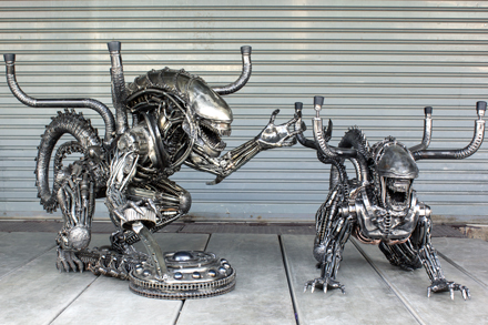 Alien table scrap metal artwork - alien movie