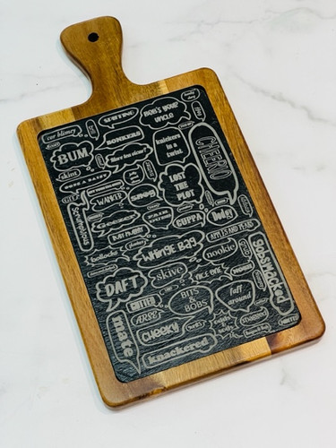 Slate British Slang Speech Bubble Serving Tray with Handle | Gone with ...