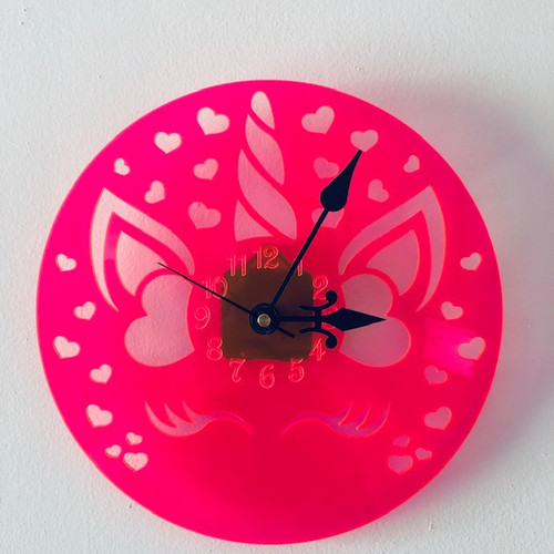 Neon Pink Unicorn Clock | Gone with the Grain