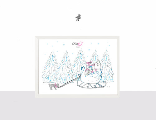 Swan Sled Poster | Petite L Paris