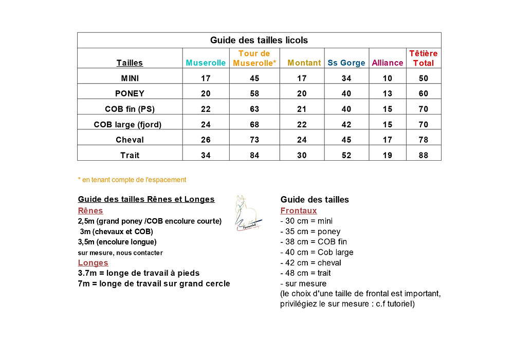 Prise de mesures & Guide des tailles