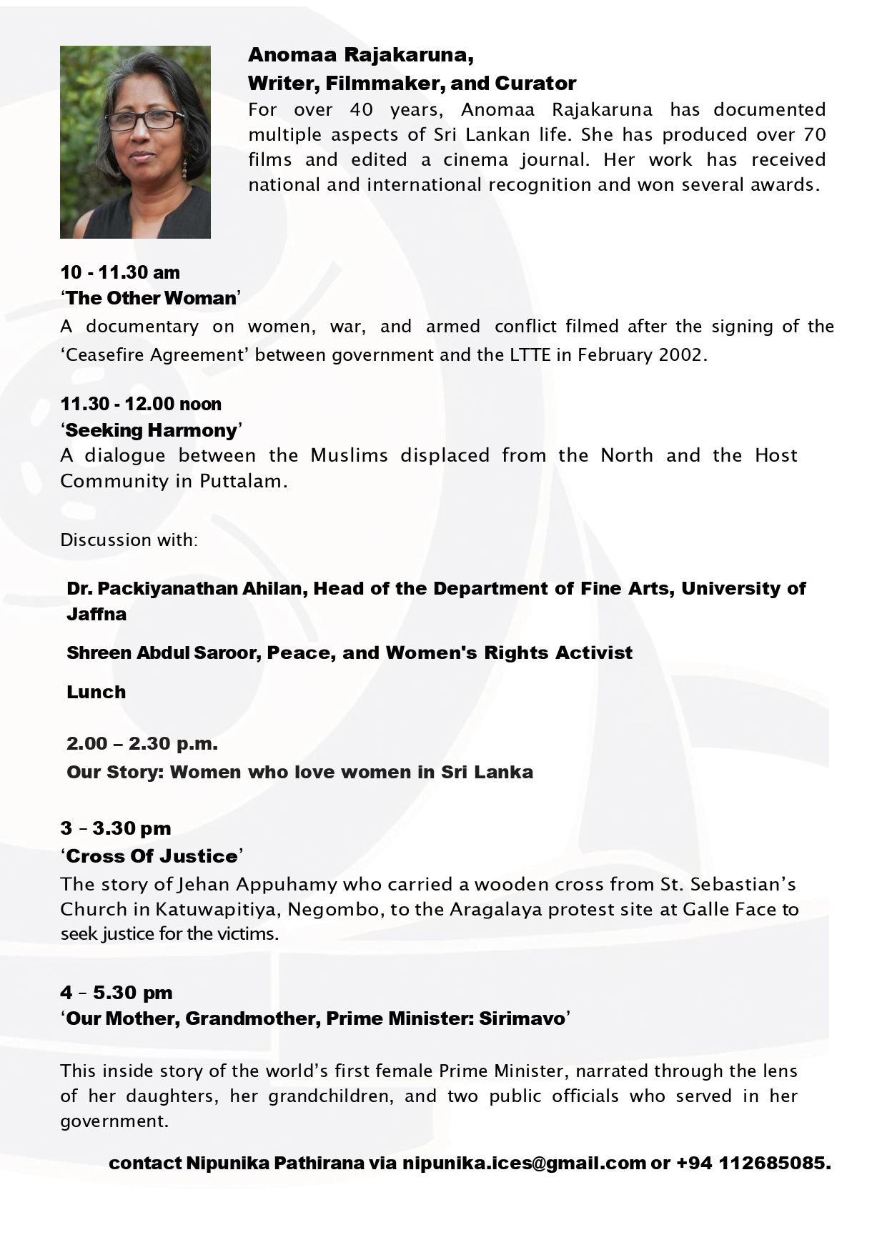 A Visual Journey with Film-Maker Anomaa Rajakaruna | ICES - International