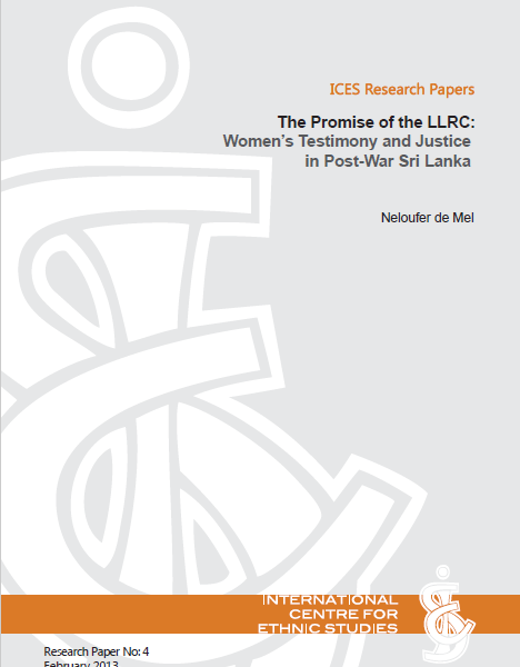 The Promise of the LLRC: Women’s Testimony & Justice in Post War Sri Lanka