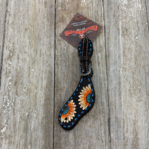 Circle Y Sunflower & Buckstitch Spur Straps | RS Saddlery