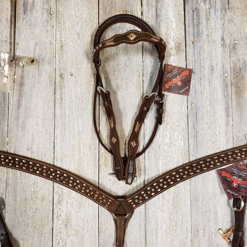 Circle Y Copper Buckstitch Headstall | RS Saddlery