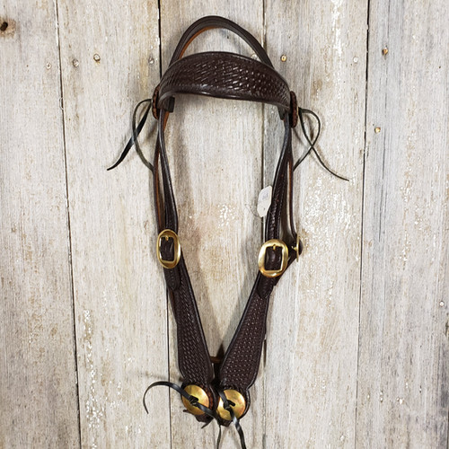 Billy Cook Chocolate Basket Weave Headstall | RS Saddlery