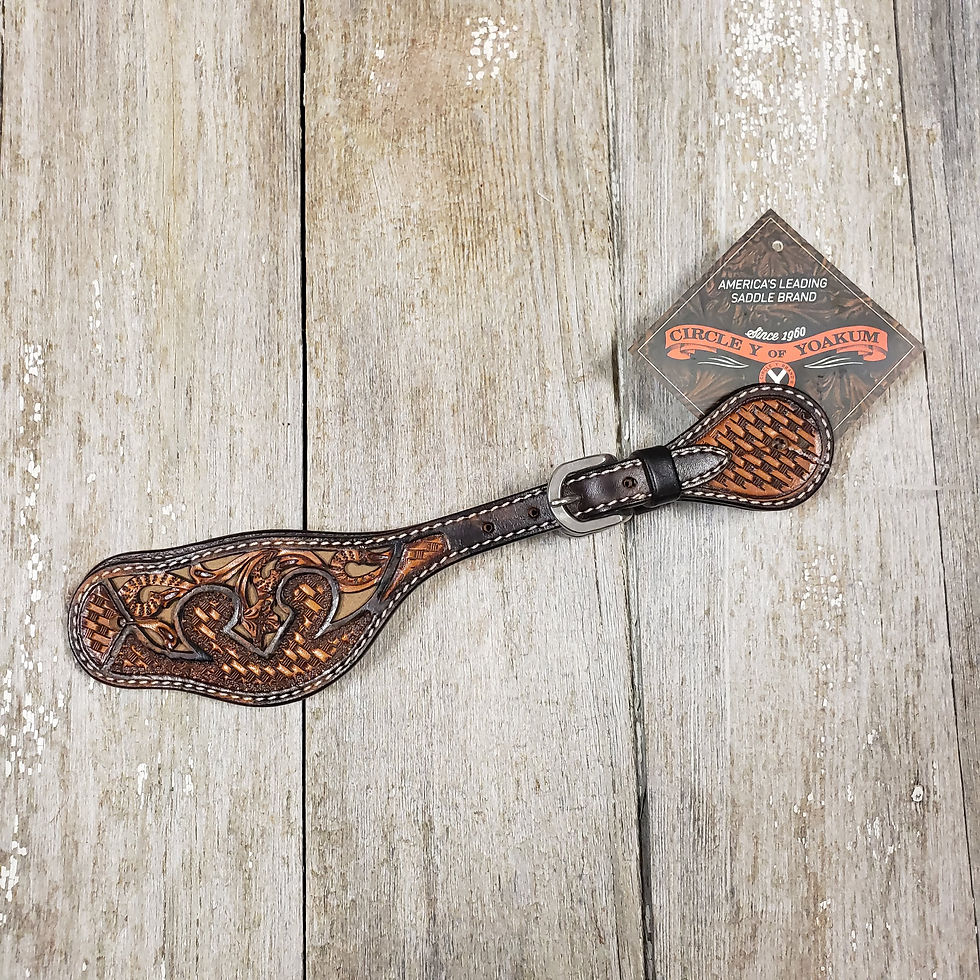 Circle Y Basketweave Spur Straps | RS Saddlery