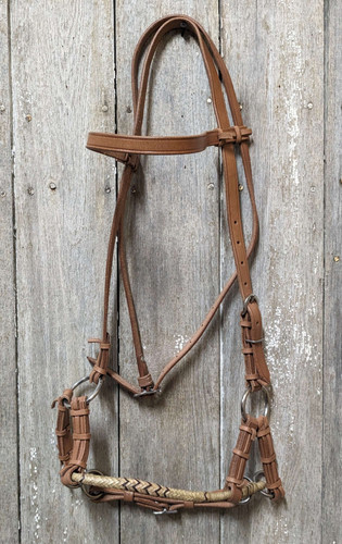Riverfront Sidepull- Regular Oil with Detailed Rawhide Nose | RS Saddlery