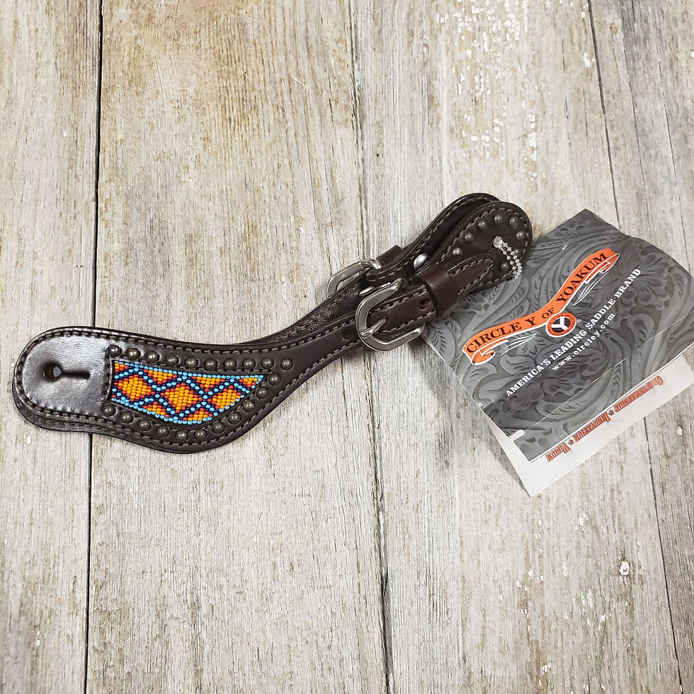 Circle Y Beaded Inlay Spur Straps | RS Saddlery
