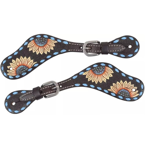 Circle Y Sunflower & Buckstitch Spur Straps | RS Saddlery
