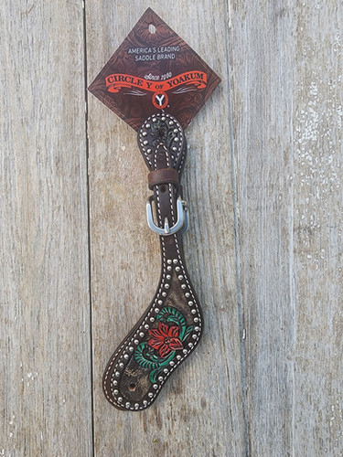 Circle Y Cactus Flower Spur Straps | RS Saddlery