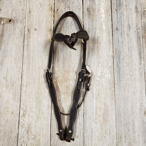Billy Cook Chocolate Basket Weave Futurity Knot Headstall | RS Saddlery