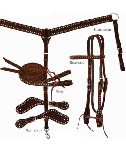 Reinsman Diamond R Spot Cowboy Tack Set Browband | RS Saddlery