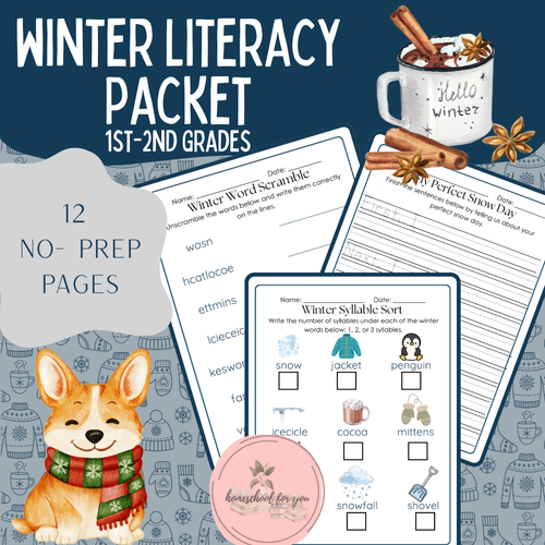 Winter Literacy Packet for 1st & 2nd Grade | Homeschool For You