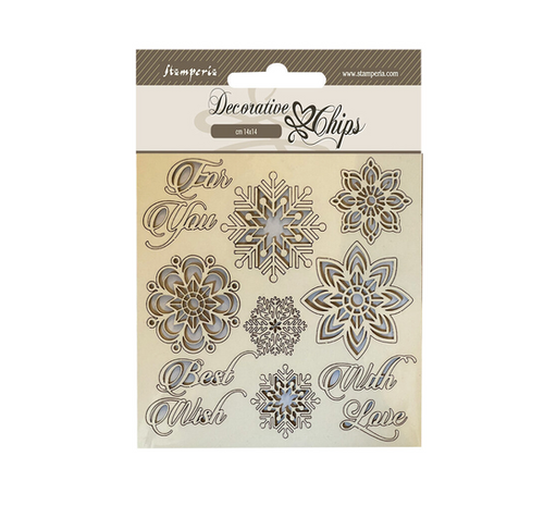 Planche Chipboards "Snowflakes" -- 14 x 14 cm -- Stamperia | Magics Loisirs