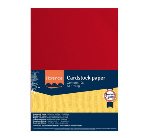 Cardstock Texturé Florence "Poppy" -- 10 Feuilles -- 216gr -- A4 ...