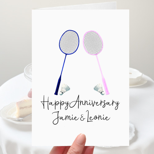 Personalised Badminton Racket Anniversary Card | Gifted Boxes