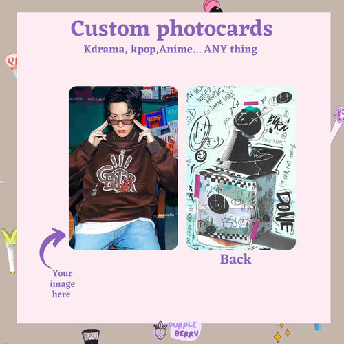 Custom double sided photocards | Purple Berry