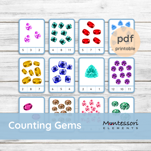 Counting Gems | Montessori Elements | Montessori Printables