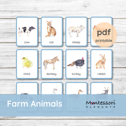 Farm Animals Montessori Printables | Montessori Elements