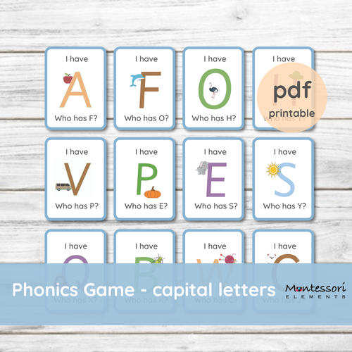 Phonics Game - Capital Letters | Montessori Elements | Montessori ...