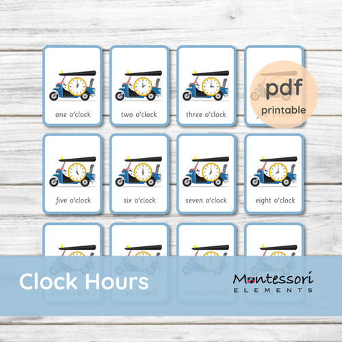 Clock Hours | Montessori Elements | Montessori Printables