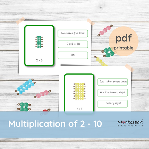 Montessori Multiplication Printables Complete Set | Montessori Elements
