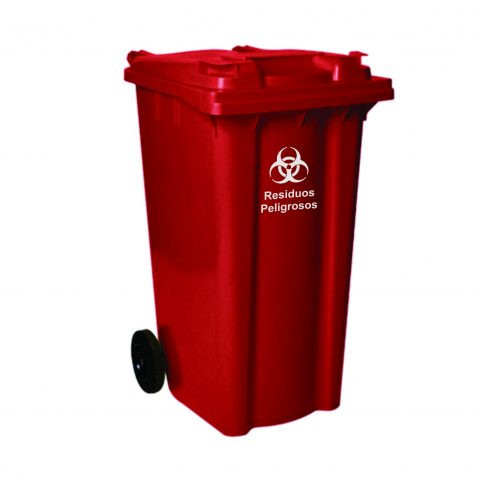 CONTENEDOR 240 LTS. ROJO. RESIDUOS PELIGROSOS | Multicleaning