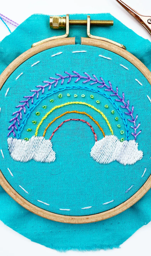 Rainbow Hand Embroidery Kit for Beginners | OurYarnStudio