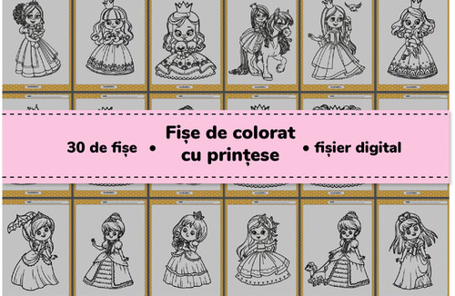 30 de fise de colorat cu PRINTESE pentru copii | beekid