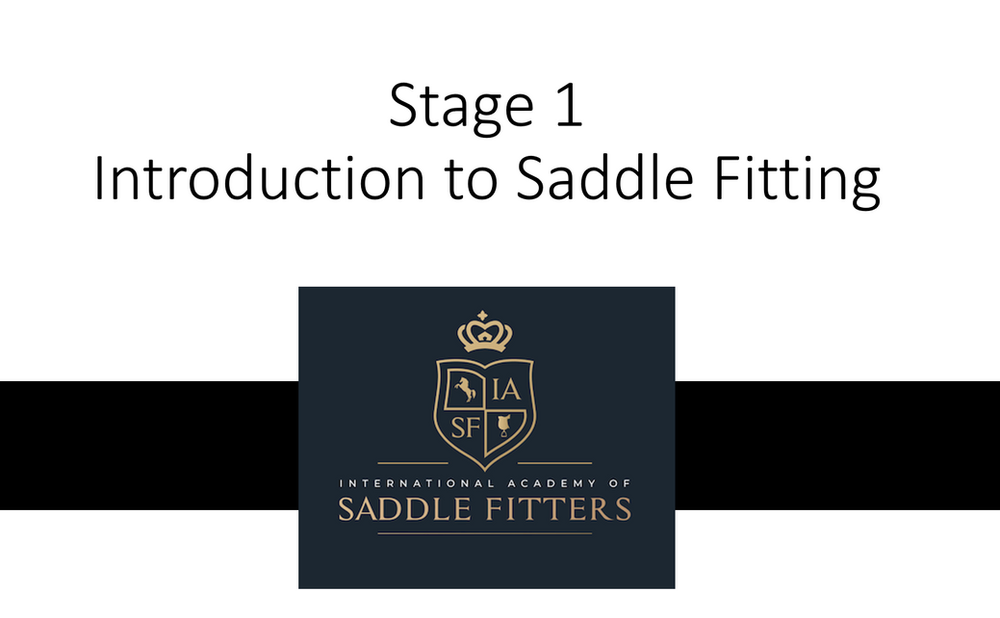 Stage 1 Introduction to Saddle Fitting | IASF