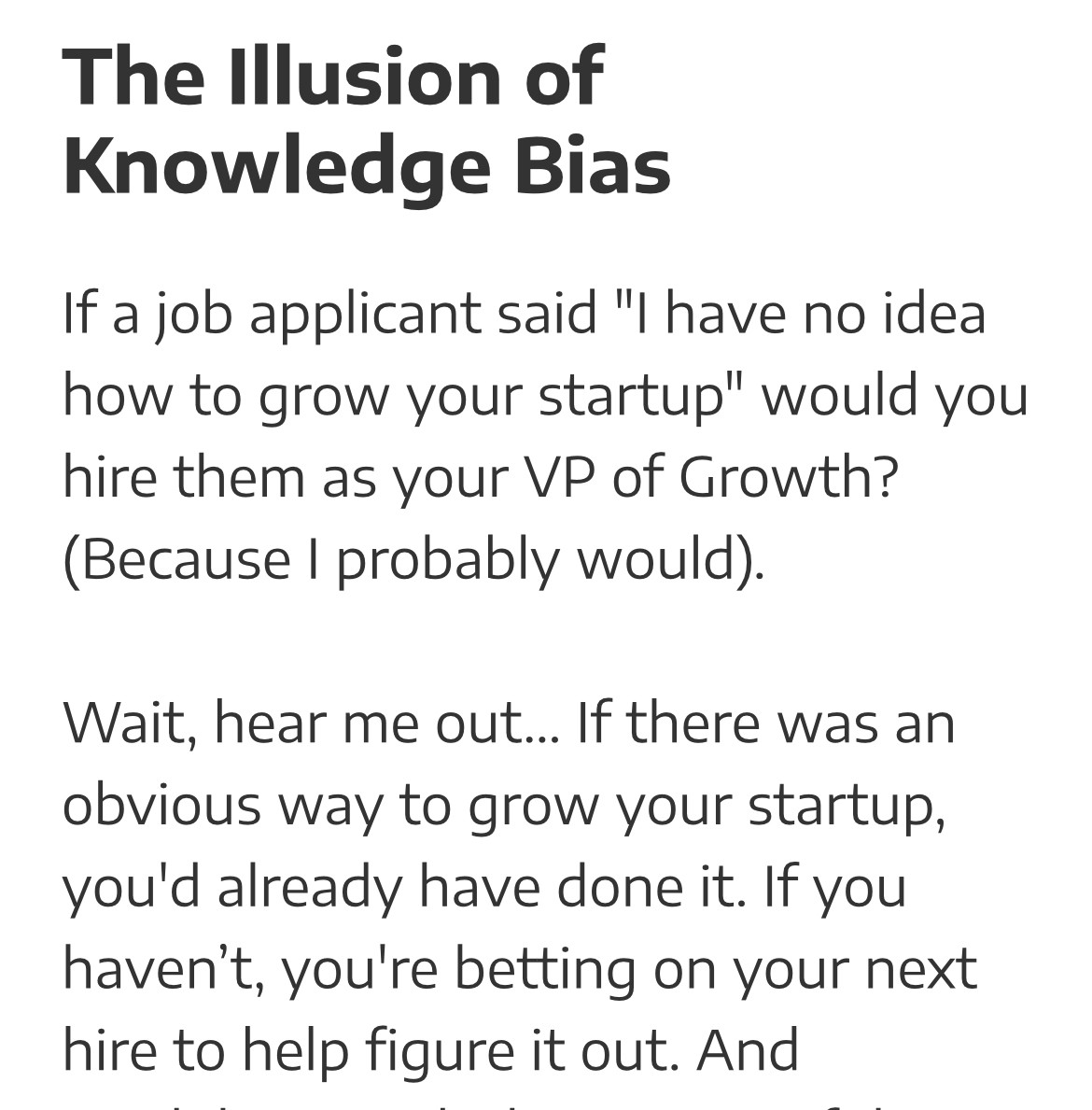 The Illusion of Knowledge Bias