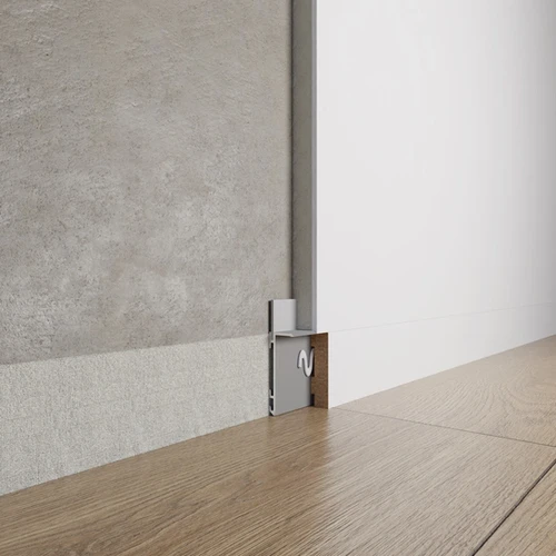 Aluminium flush-mounted skirting board 40mm | gapshadows.co.uk