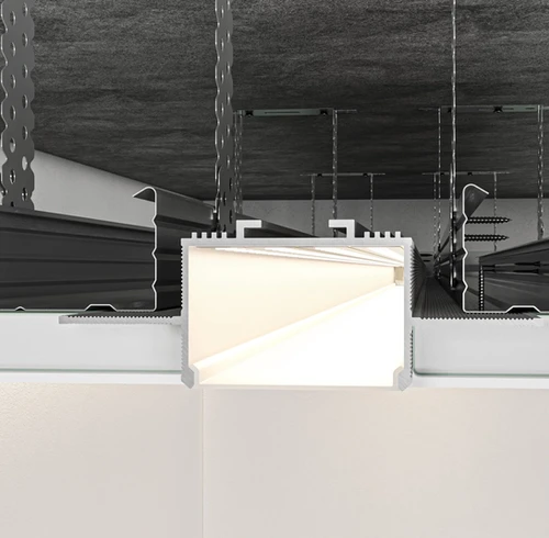 Separating shadow-gap profile with LED channel 40mm | gapshadows.co.uk