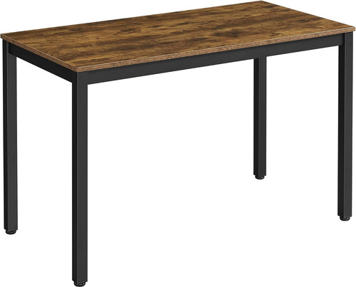 Rustic Brown Metal Frame Work Desk | Deal Depot