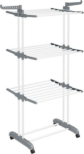 White Rolling Laundry Rack | Deal Depot