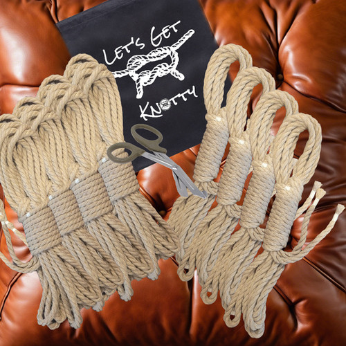 Shibari Basics Kit (Knotty in Bed) Cannabis Hemp Rope 1/4" (6mm ...