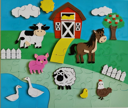 '42 Piece 3D Printed Farm Puzzle for Kids - Wacky Wolf Toys'