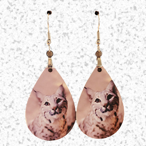 Bobby the bobcat - Teardrop Earrings | Nature of Wildworks