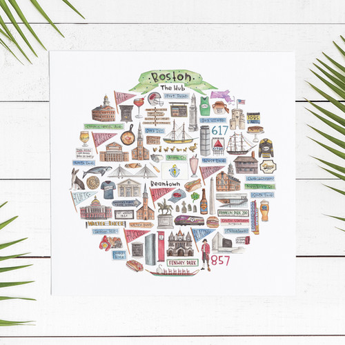 Boston Icon Watercolor | greenblankystudio
