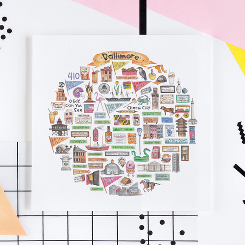 Baltimore, MD Icon Watercolor | greenblankystudio