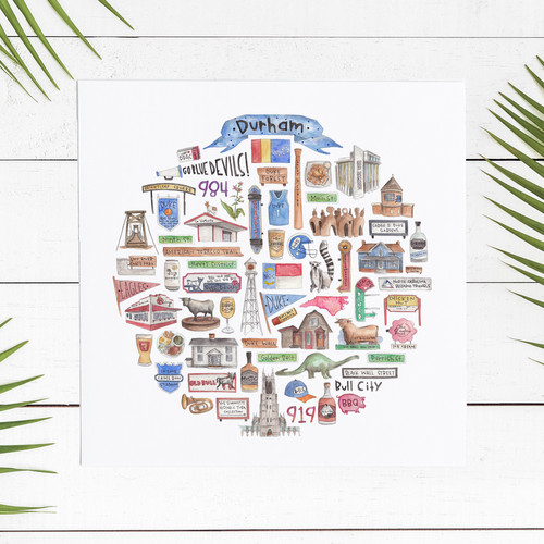 Durham Icon Watercolor | greenblankystudio