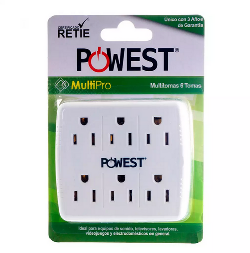 Multitoma De Pared 6 Salidas POWEST MULTIPRO | Solusistemas