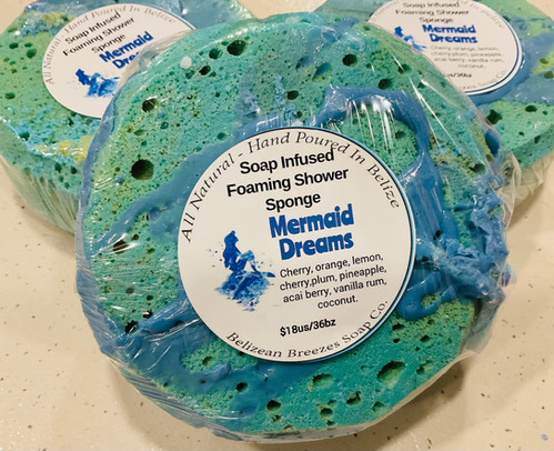 Mermaid Dreams soap infused sponge | Belizean Breezes