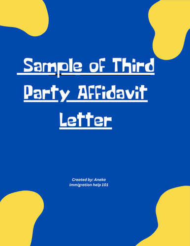 Sample of Third Party Affidavit Letter | IMMIGRATIONHELP101