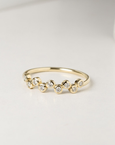 Bubbles Diamond Ring 9k Yellow Gold | Grace Fine Jewelry