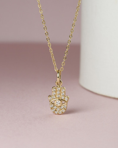 จี้ทองแท้ 9k Hand Hamza Diamond Pendant เพชรแท้ (Pendant Only) | Grace ...