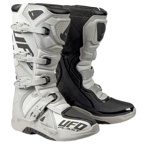 UFO - Elektron Motocross Boots in White (BO007EK) | Moto Cafe