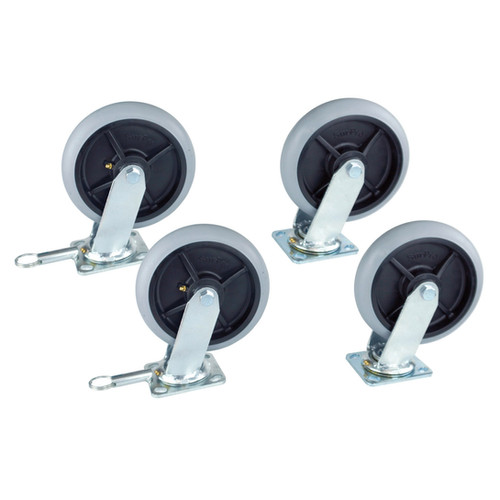 8" Pro-Series Max-Performance Narrow Plate Casters Kit ( Swivel Locks ...